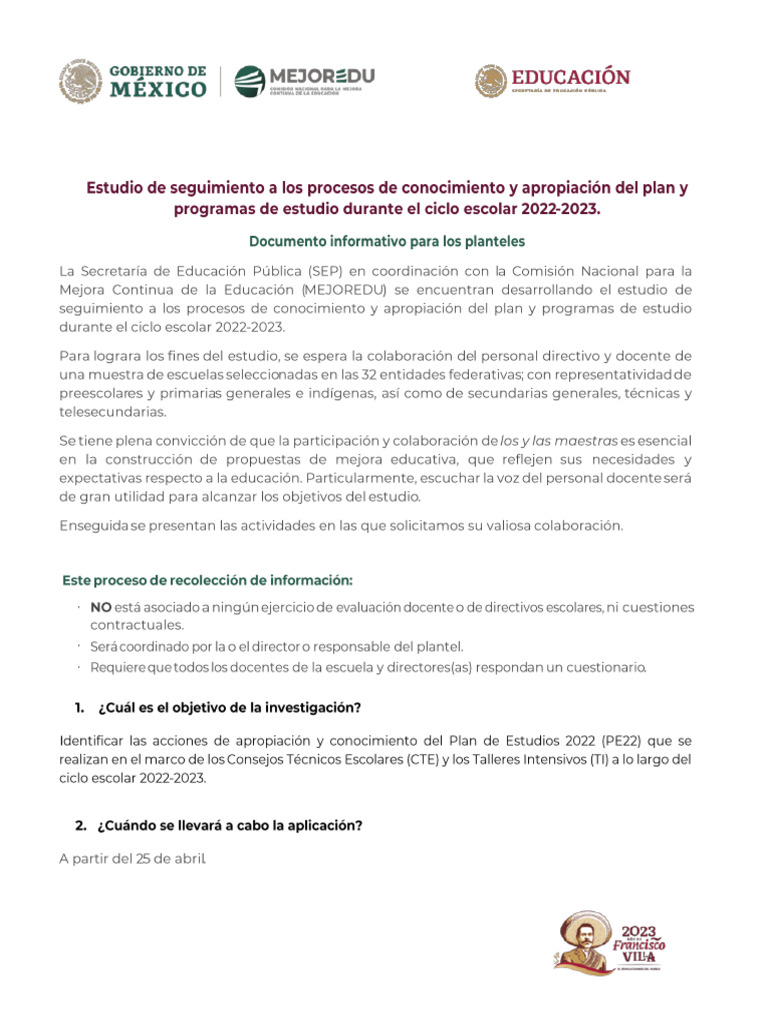 Documento Informativo para El Plantel | PDF