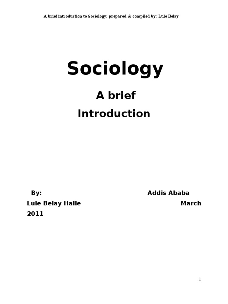 Introduction To Sociology | PDF | Sociology | Max Weber