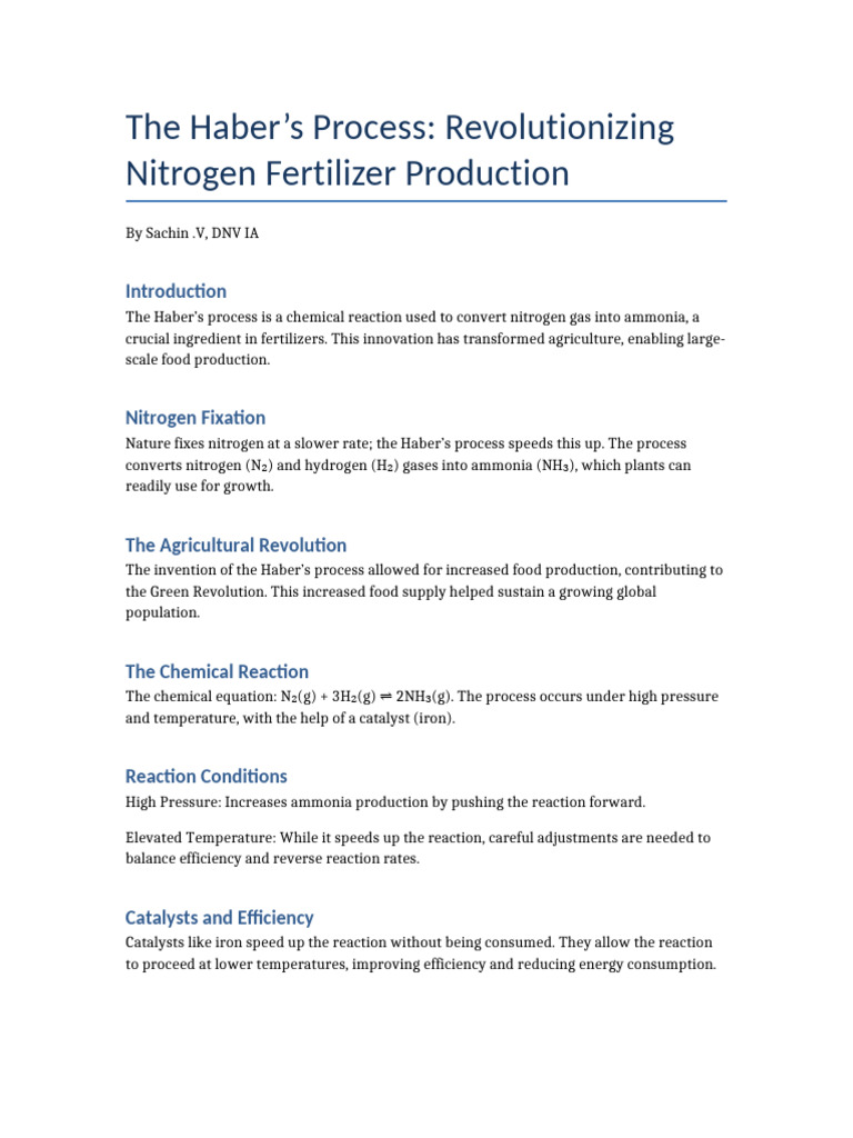 Habers Process Presentation | PDF