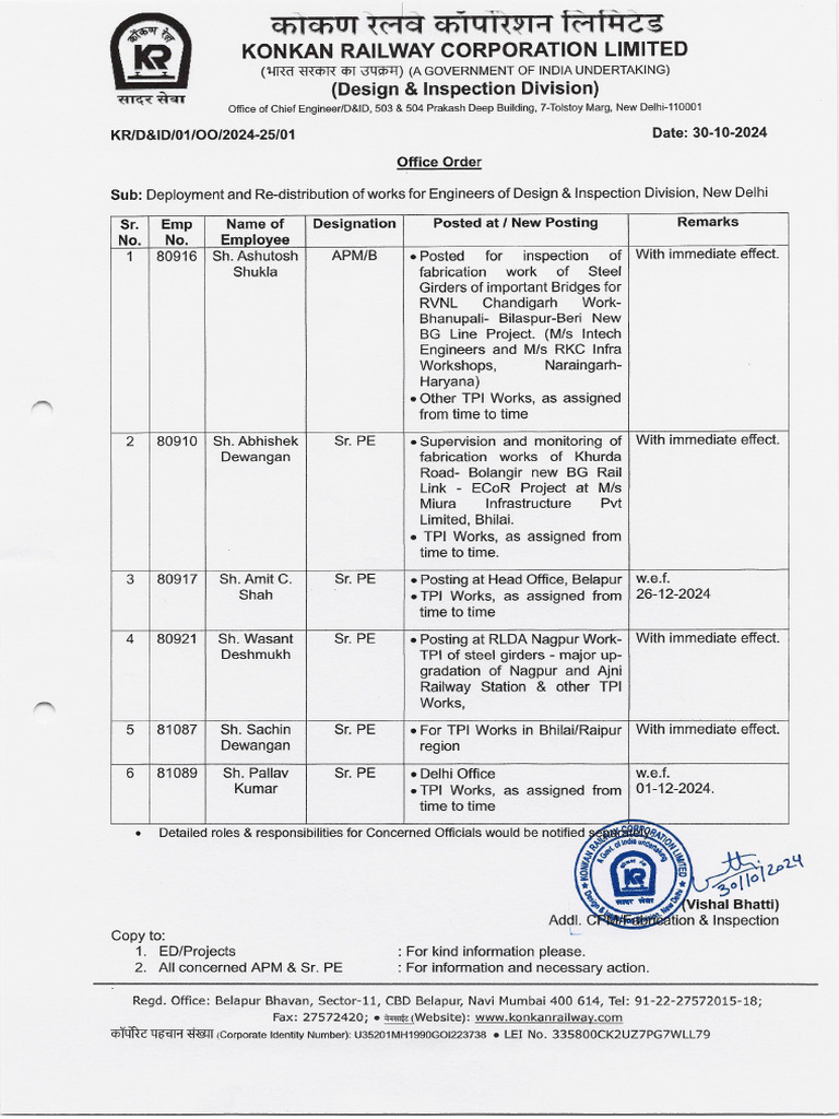 2024-10-30 - 1 - Office Order | PDF