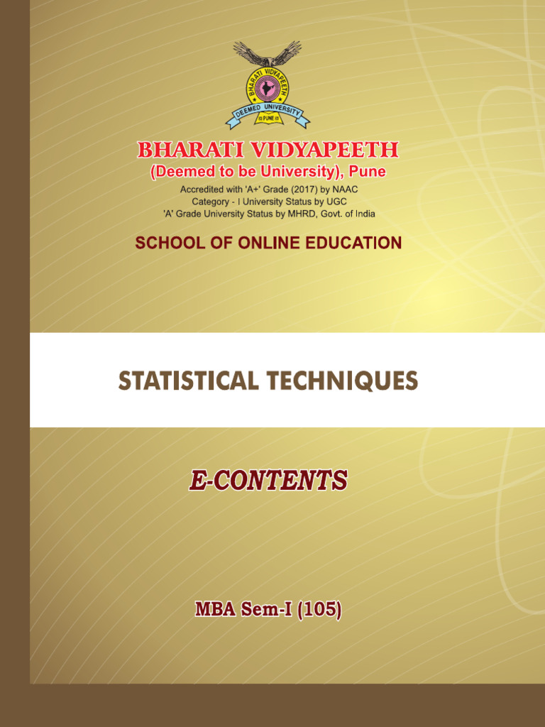 MBA 105 Statistical Techniques | PDF | Mean | Mode (Statistics)