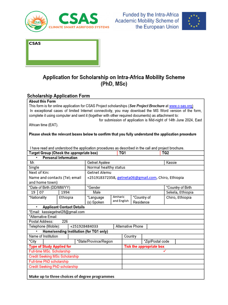 CSAS Scholarship Application Guide | PDF | Doctor Of Philosophy