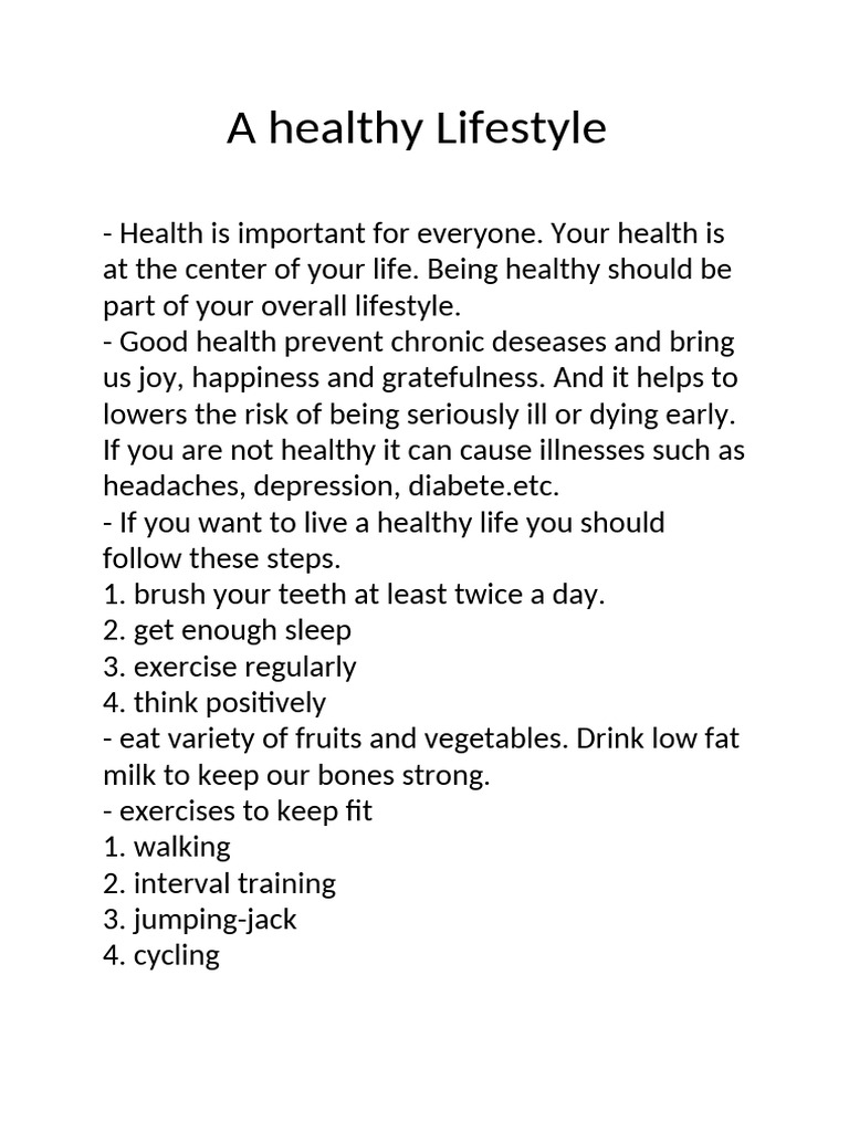 Healthy Lifestyle Guidelines and Benefits | PDF | Wellness
