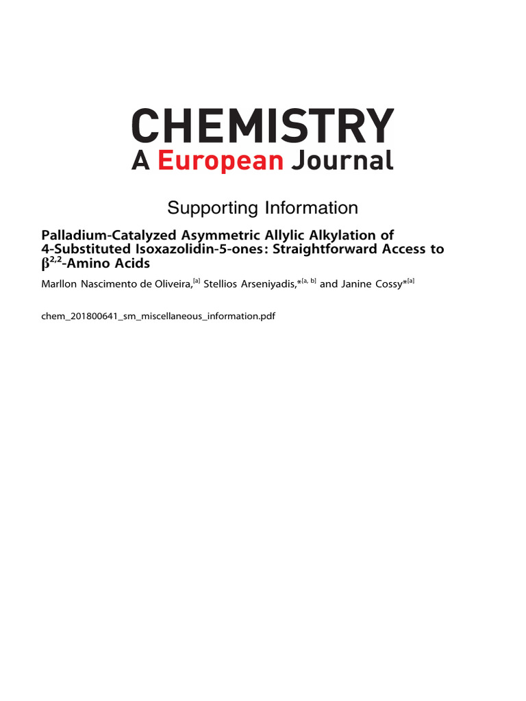 Chem201800641 Sup 0001 Misc Information | PDF | Thin Layer Chromatography | Organic Synthesis
