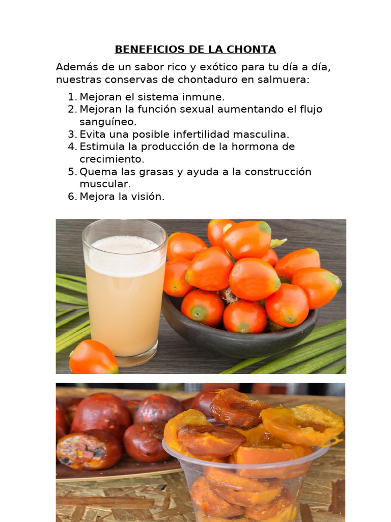 Beneficios de La Chonta | PDF | Salud y bienestar
