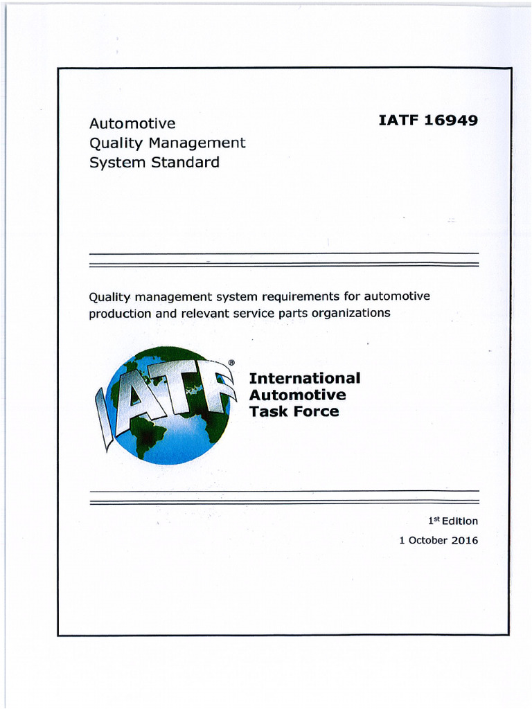 IATF 16949 - 2016 Edição Inglesa | PDF