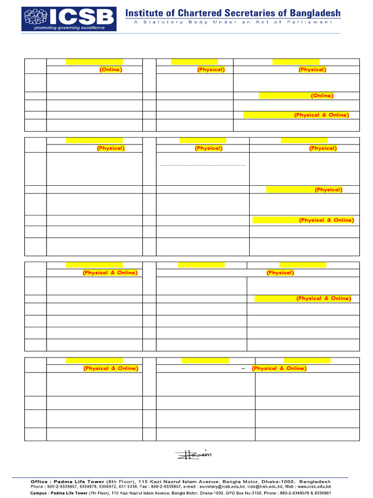 Class Routine For Cer. L-II, III and P-I & II (July-Dec., 2024) | PDF ...