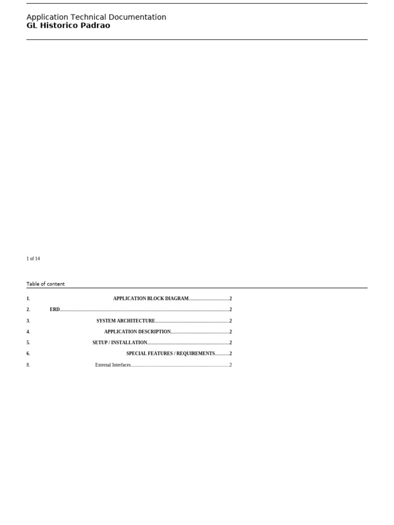 GL Hist Padrao Application Technical Documentation | PDF | Databases ...