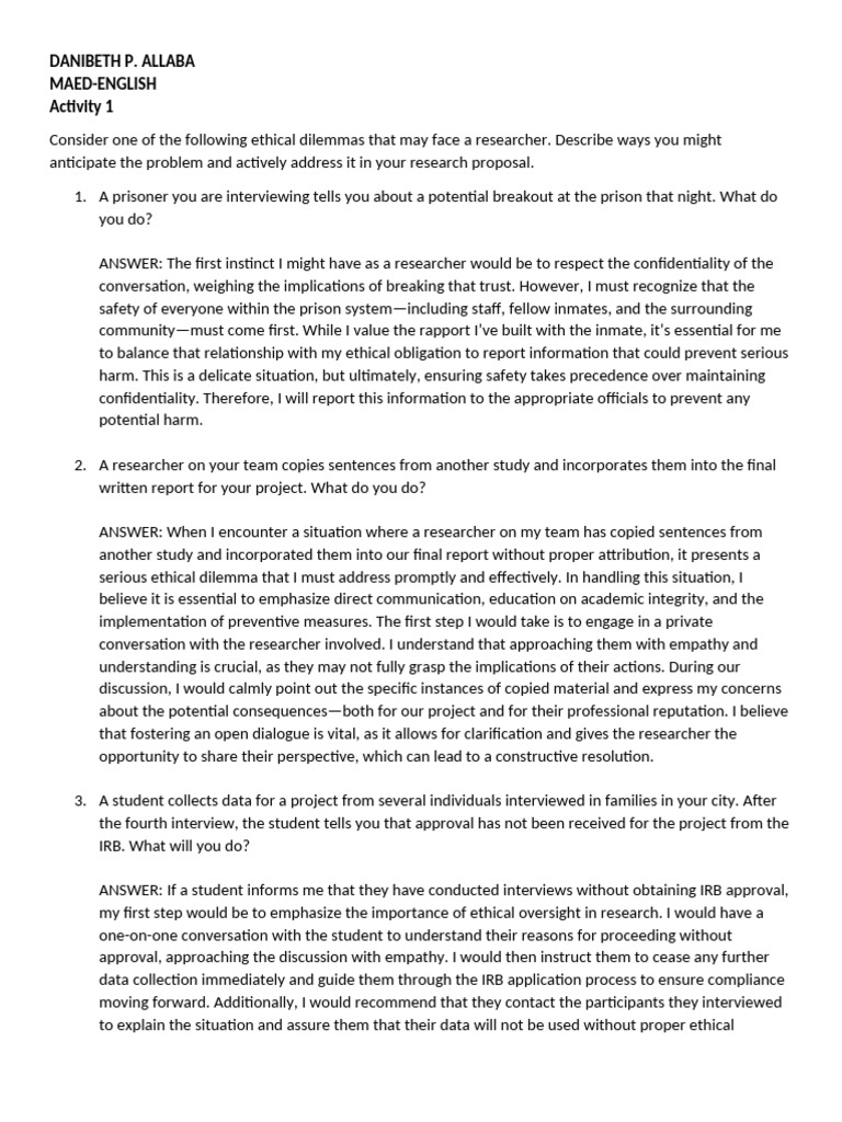 Advanced Method in Research - Activity | PDF | Reading Comprehension ...