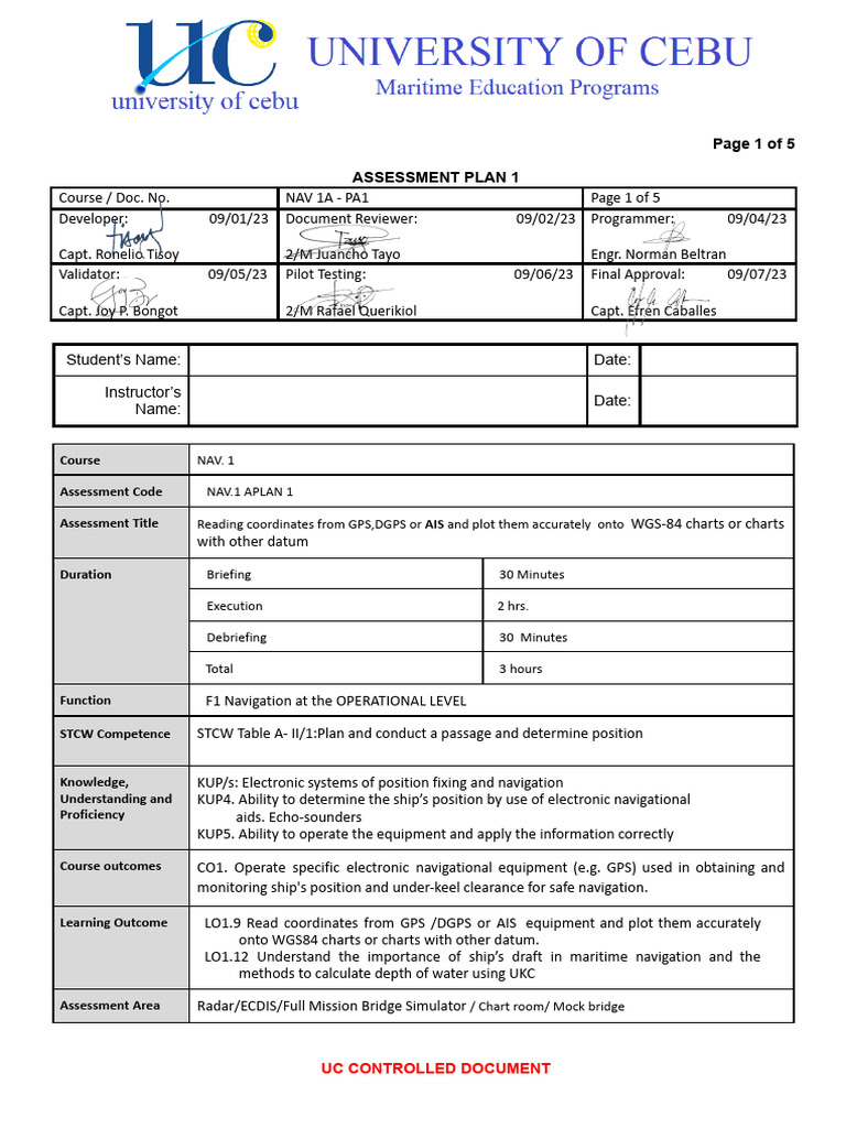 Navigation Skills Assessment | PDF | Navigation