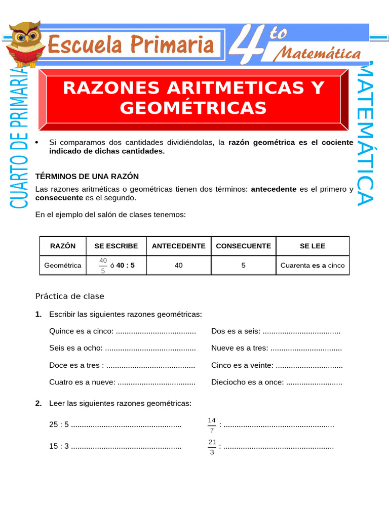 Introducción a las Razones Geométricas | PDF | Proporción | Números