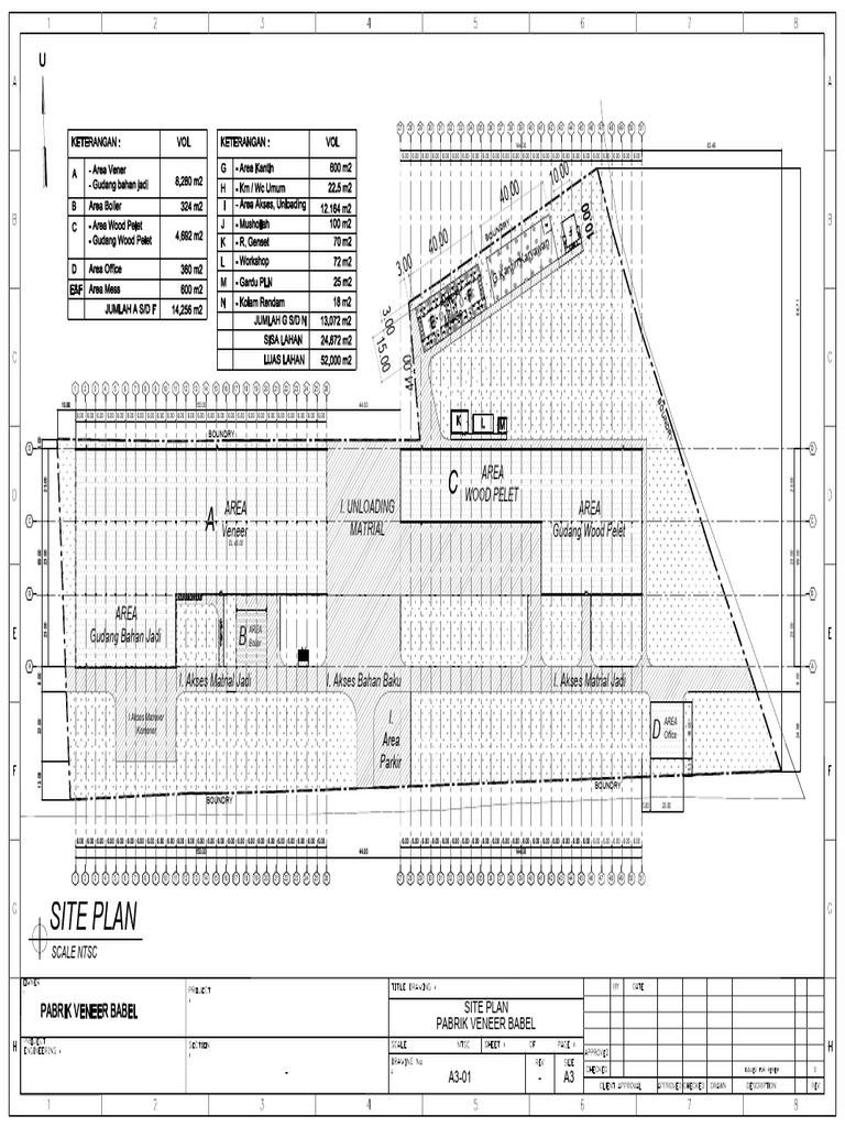 Site Plan & Denah Pabrik Veneer Babel 060924 | PDF