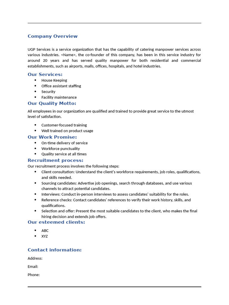 Company Profile-sample | PDF