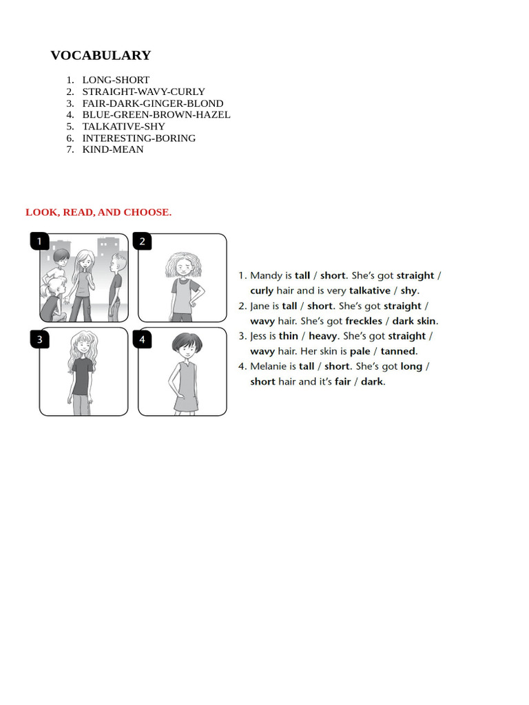 A Vocabulary Personal Descriptions | PDF | Home & Garden | Religion & Spirituality