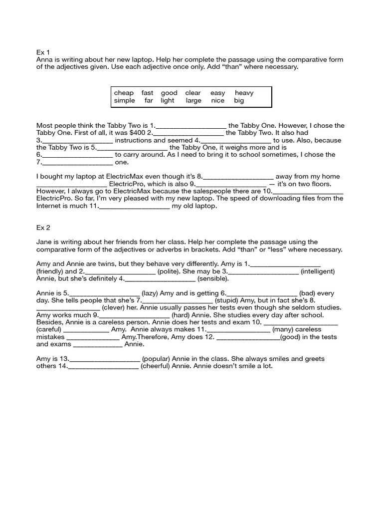 Comparatives Adj and Adv | PDF | Languages | Foreign Language Studies