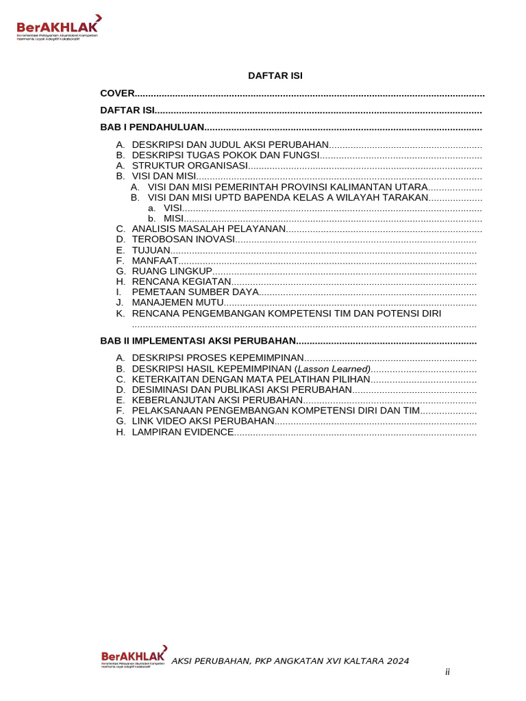 Contoh Daftar Isi | PDF