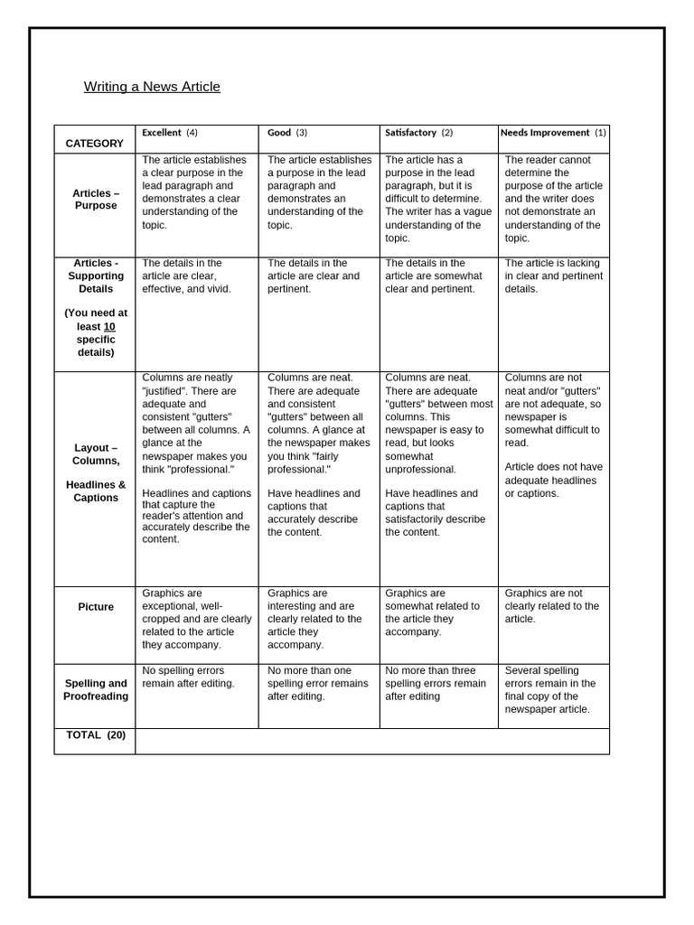 Writing A Newspaper Article | PDF | Proofreading | Human Communication