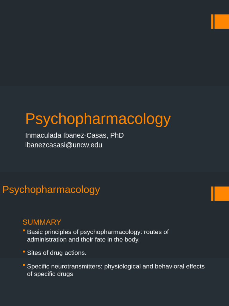 Psychopharmachology Iic | PDF | Neurotransmitter | Psychopharmacology