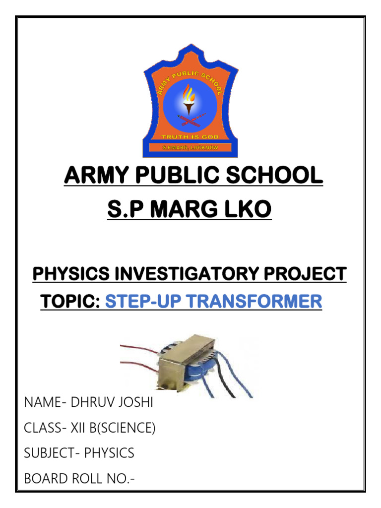 Dhruv Joshi's Step-Up Transformer Project | PDF | Transformer | Inductor