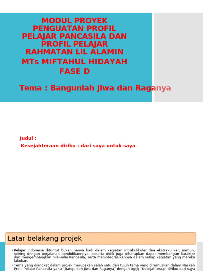 Modul Proyek Bangunlah Jiwa Dan Raganya | PDF | Karier & Perkembangan