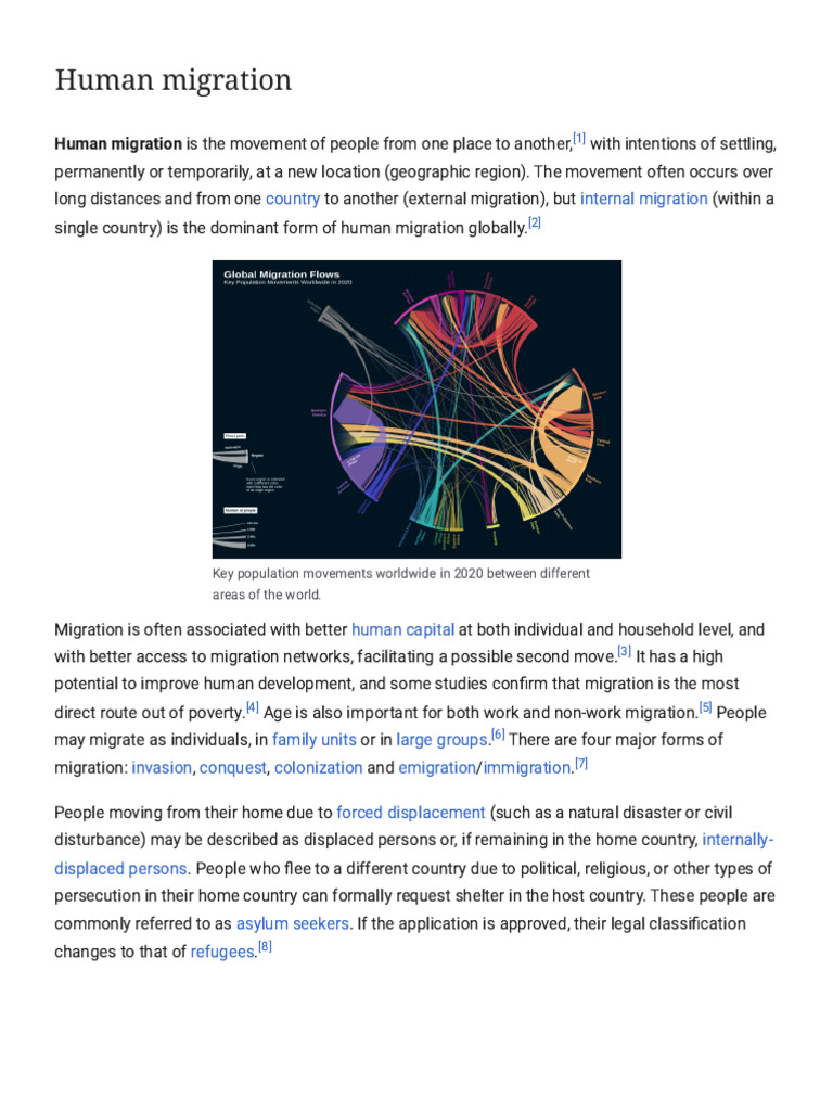 Human Migration - Wikipedia | PDF | Human Migration | Osmosis