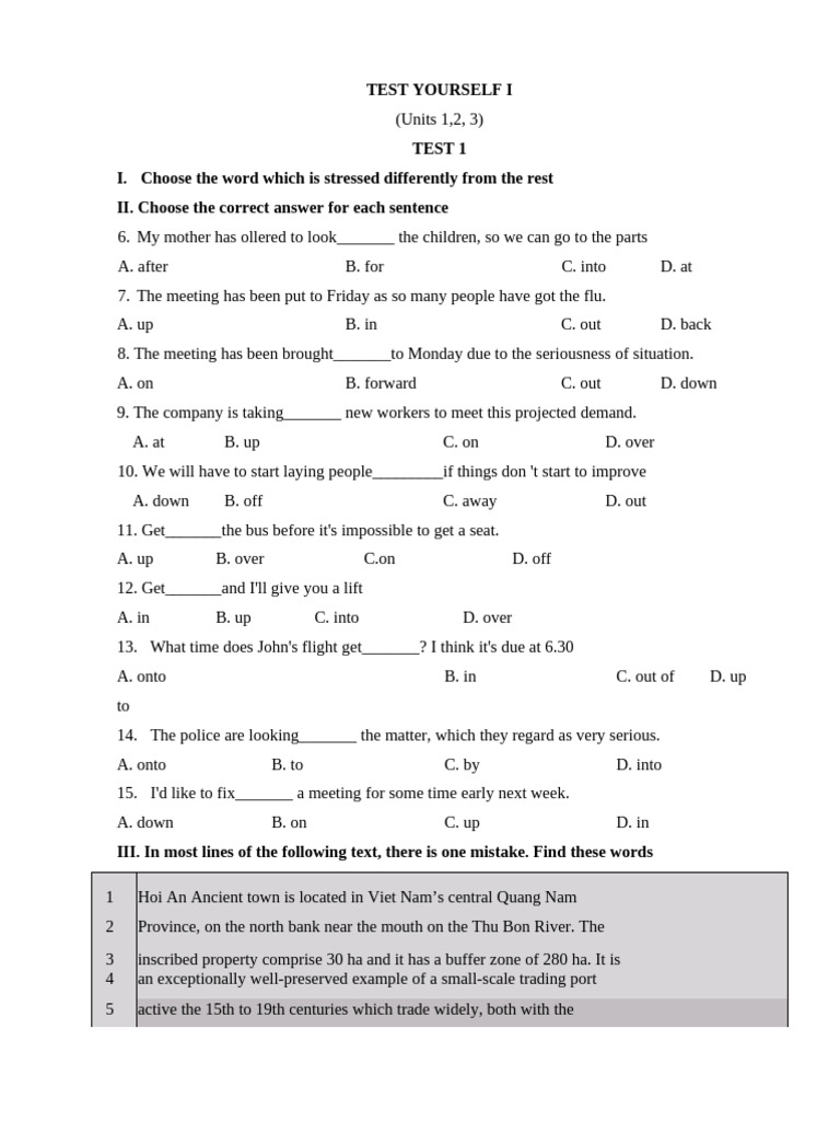 English Language Test Prep | PDF | Travel | Language Arts & Discipline