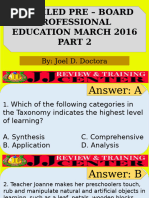 Free Profed Let Reviewer 2026 | PDF | Curriculum | Teachers