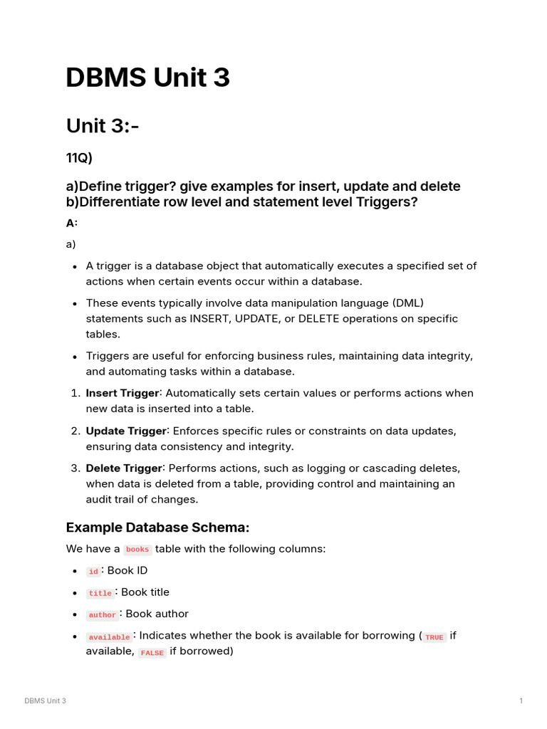 DBMS Unit 3 | PDF | Databases | Data Management