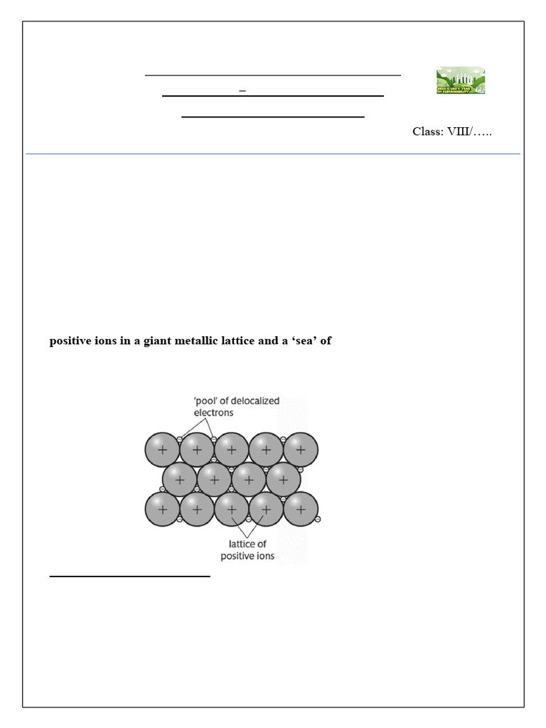 Metallic Bonding in Metals Explained | PDF