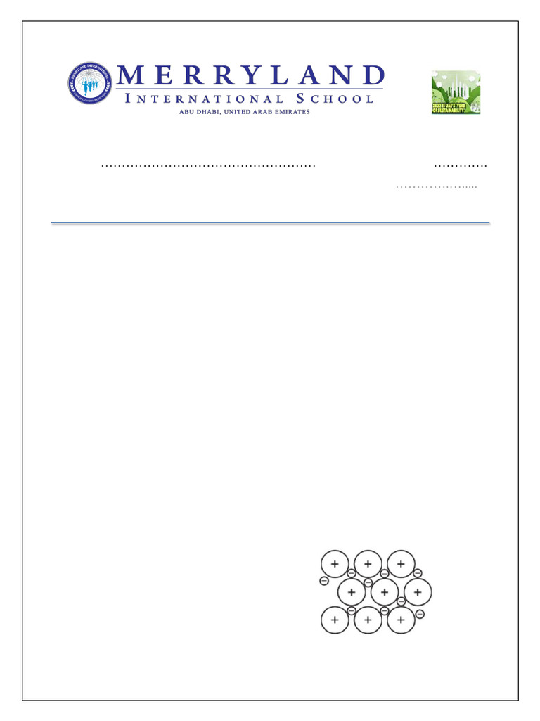 Metallic Bonding Worksheet | PDF | Ion | Chemical Bond