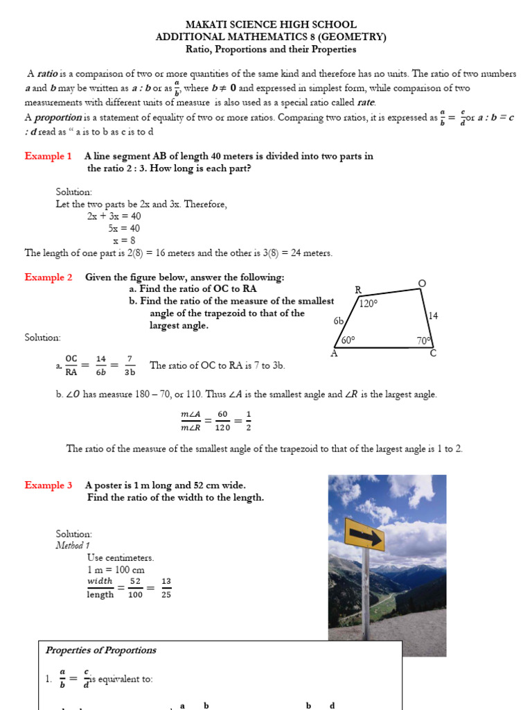 Understanding Ratios and Proportions | PDF | Ratio | Area