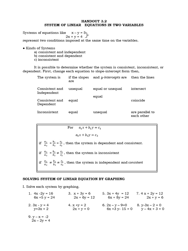 HANDOUT-3.2-KINDS-SYSTEM-OF-LINEAR-EQUATION (2) | PDF | Elementary ...