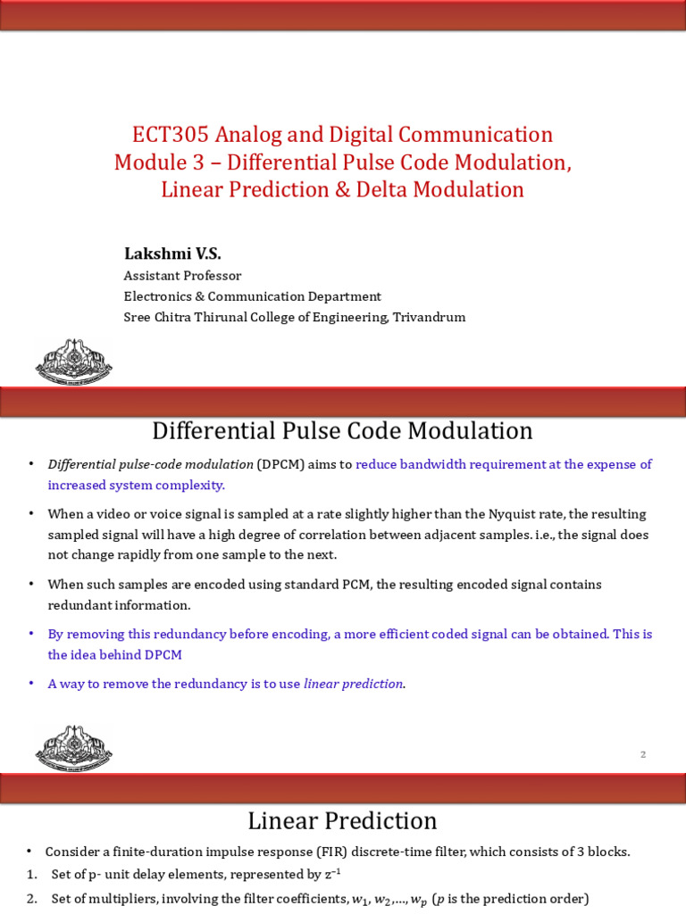 dpcm | PDF | Sampling (Signal Processing) | Signal To Noise Ratio