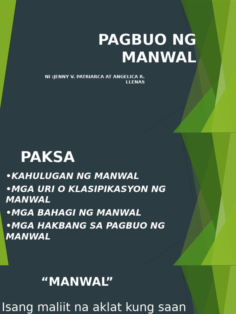 Pagbuo NG Manwal | PDF