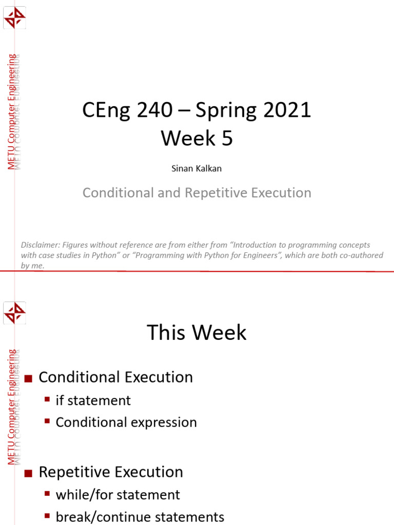 CENG240-2021 Week5 Conditional and Repetitive Execution | PDF ...