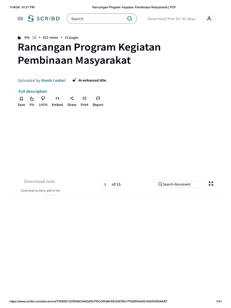 Contoh Surat Program Kerja | PDF