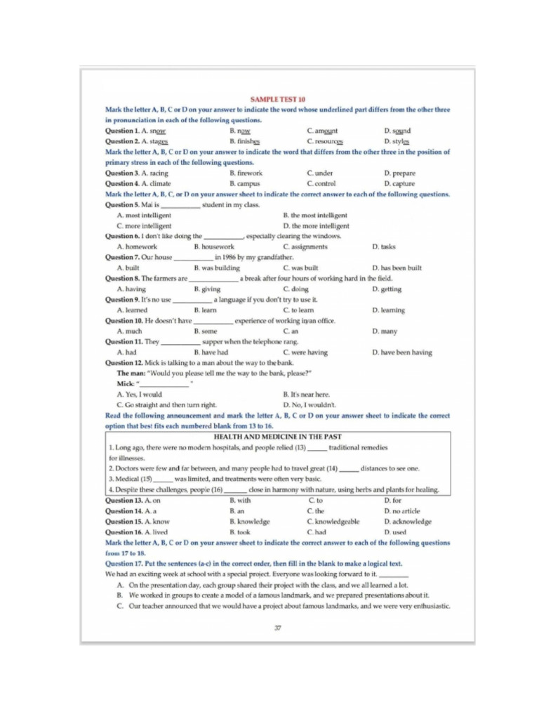 Test1 - Grade 9 | PDF
