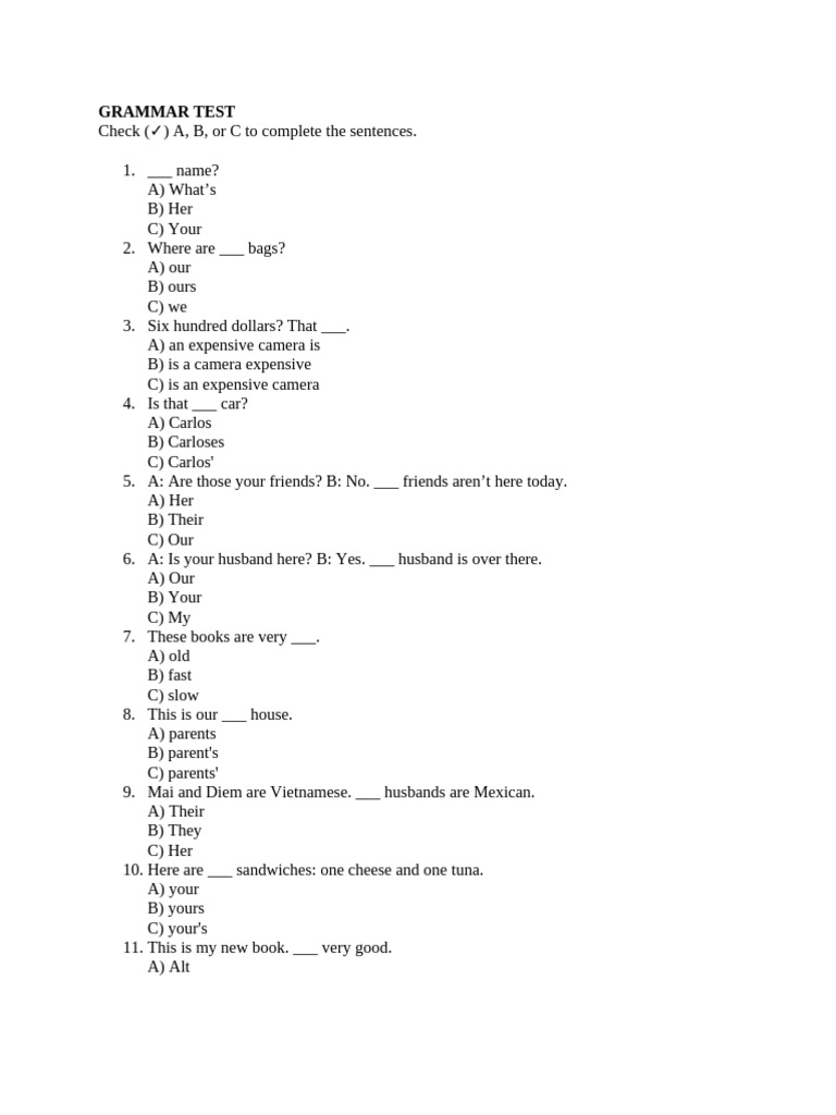 American English File Starter Quiktest 4 | PDF | Phonetics | Languages