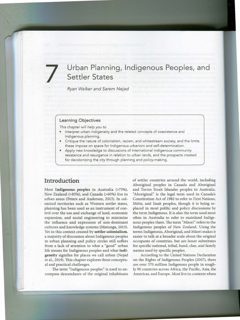 Urban Planning, Indigenous Peoples, And Settler States | PDF ...