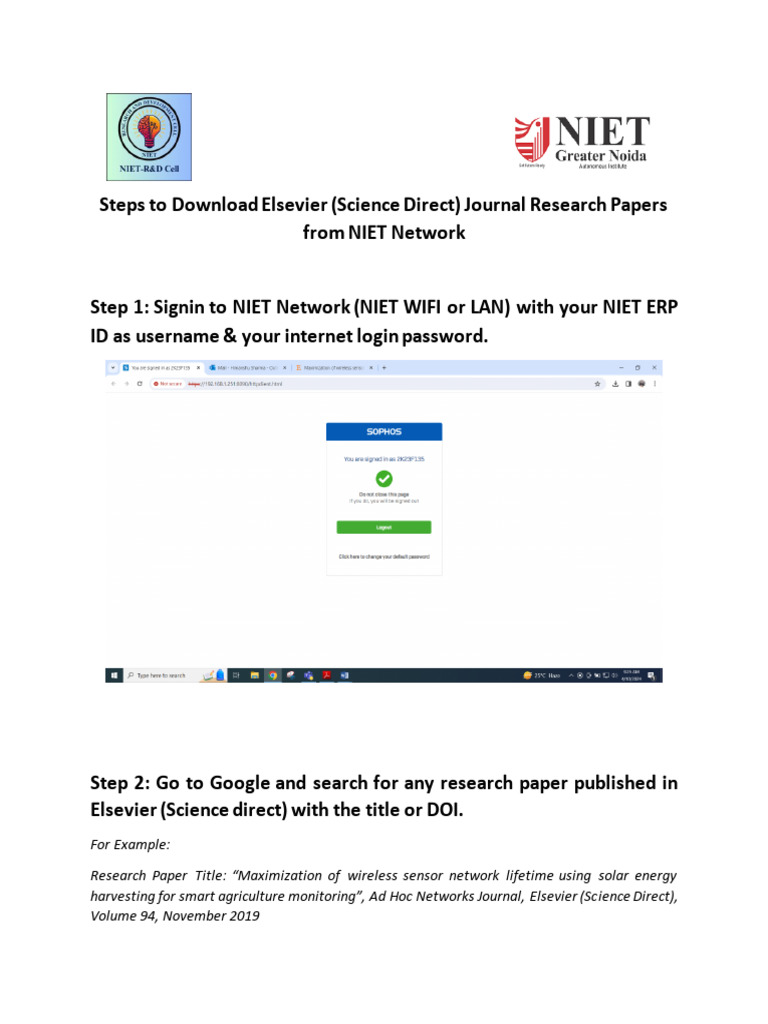 Steps to Download Elsevier | PDF