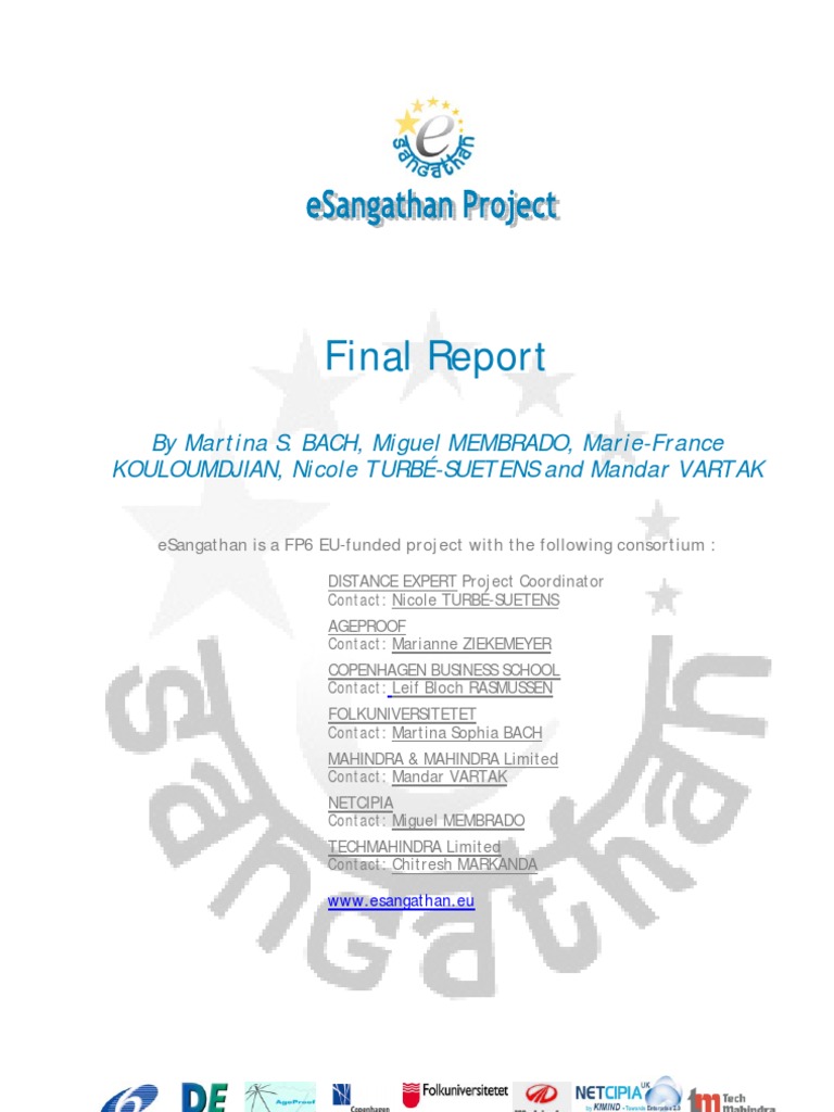 Final Report: by Martina S. BACH, Miguel MEMBRADO, Marie-France ...