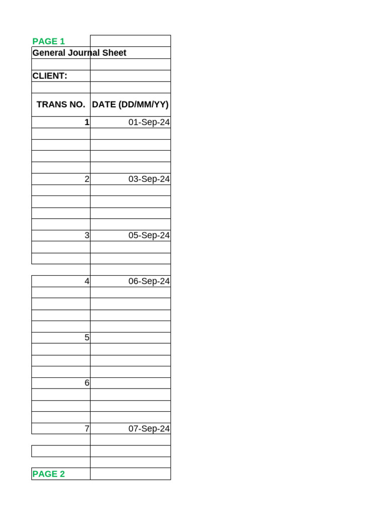 General Journal for FDN Cleaning Service | PDF | Debits And Credits ...
