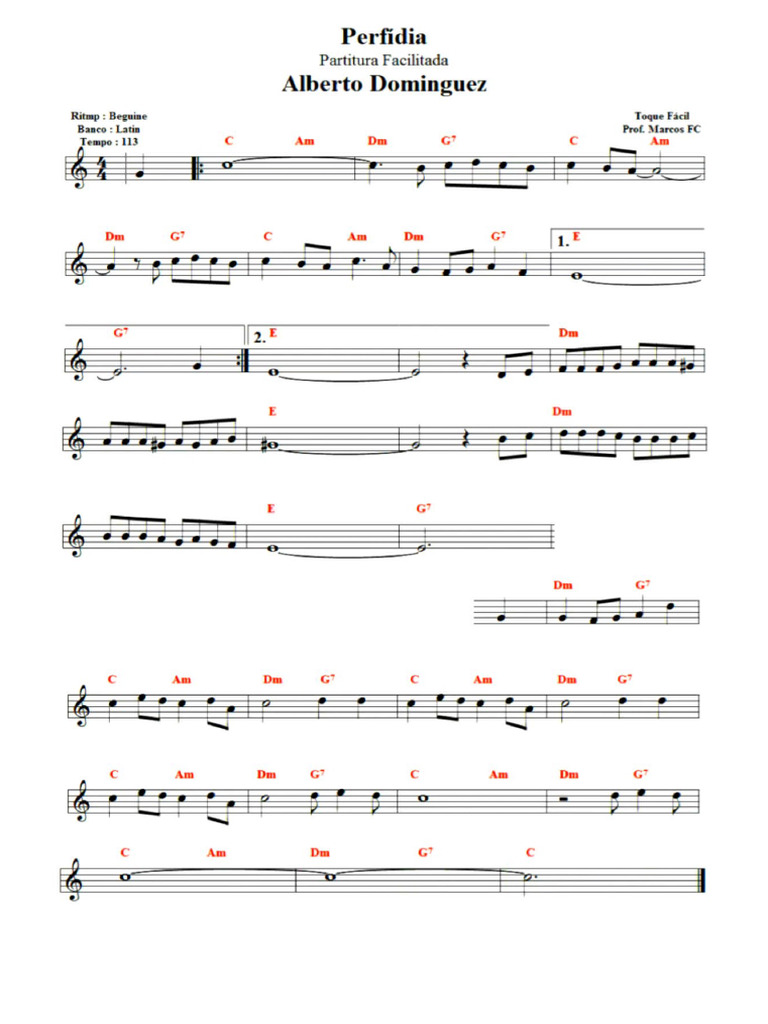 Partitura Perfídia | PDF