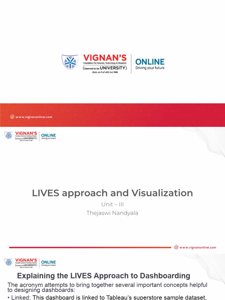 Unit 3- LIVES Approach and Visualization- Live Session.pptx | PDF | Data