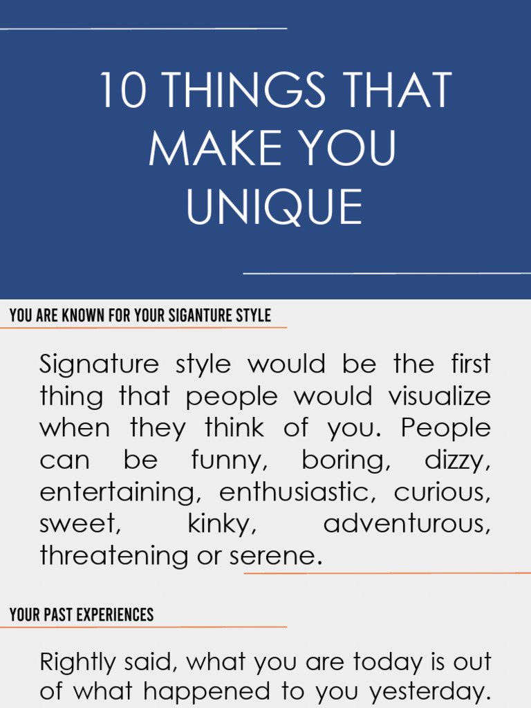 10 Things That Make You Unique | PDF | Morality | Thought