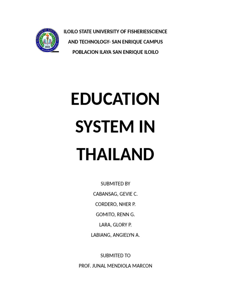 Case Study Thailand Education System | PDF | University And College ...