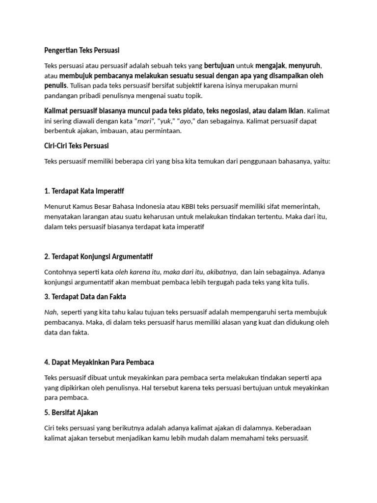 Pengertian Teks Persuasi | PDF