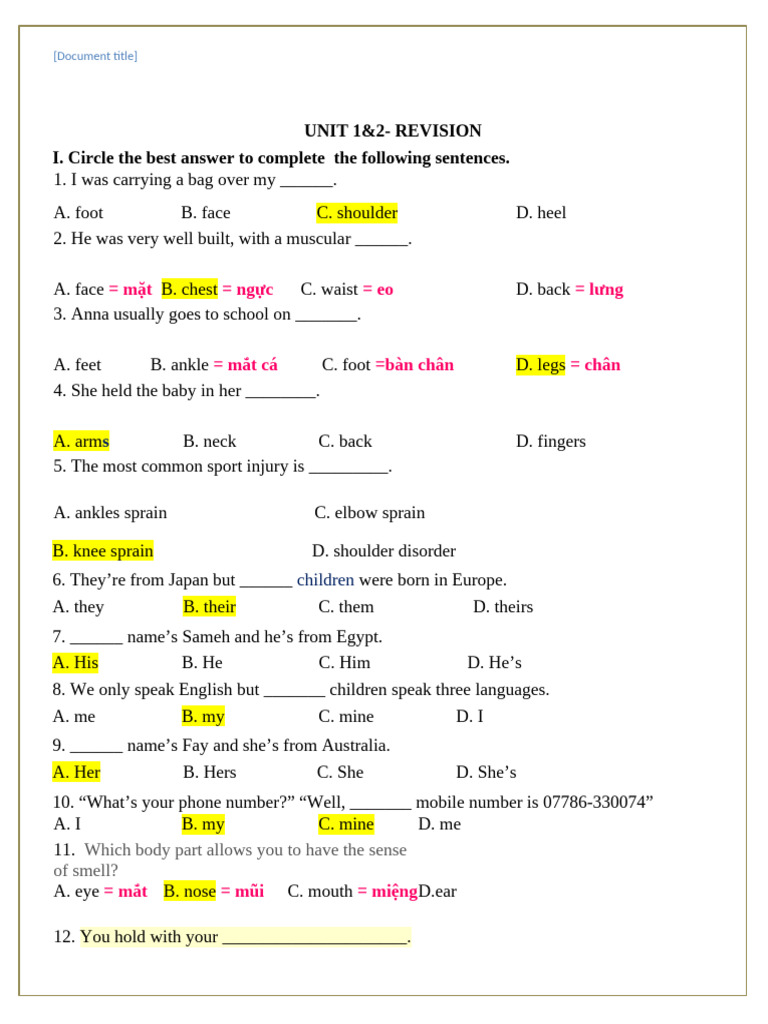 Ban 2 | PDF | Common Cold | Tissue (Biology)