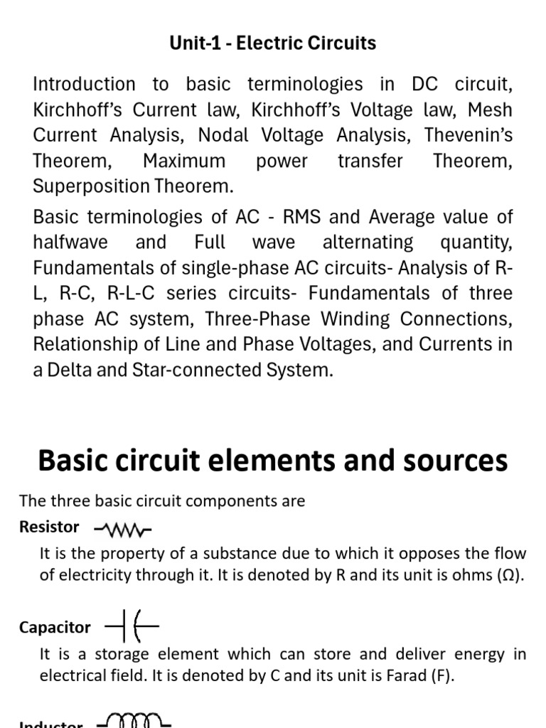 EEE Unit-1 - Electric Circuits | PDF | Rectifier | Series And Parallel Circuits