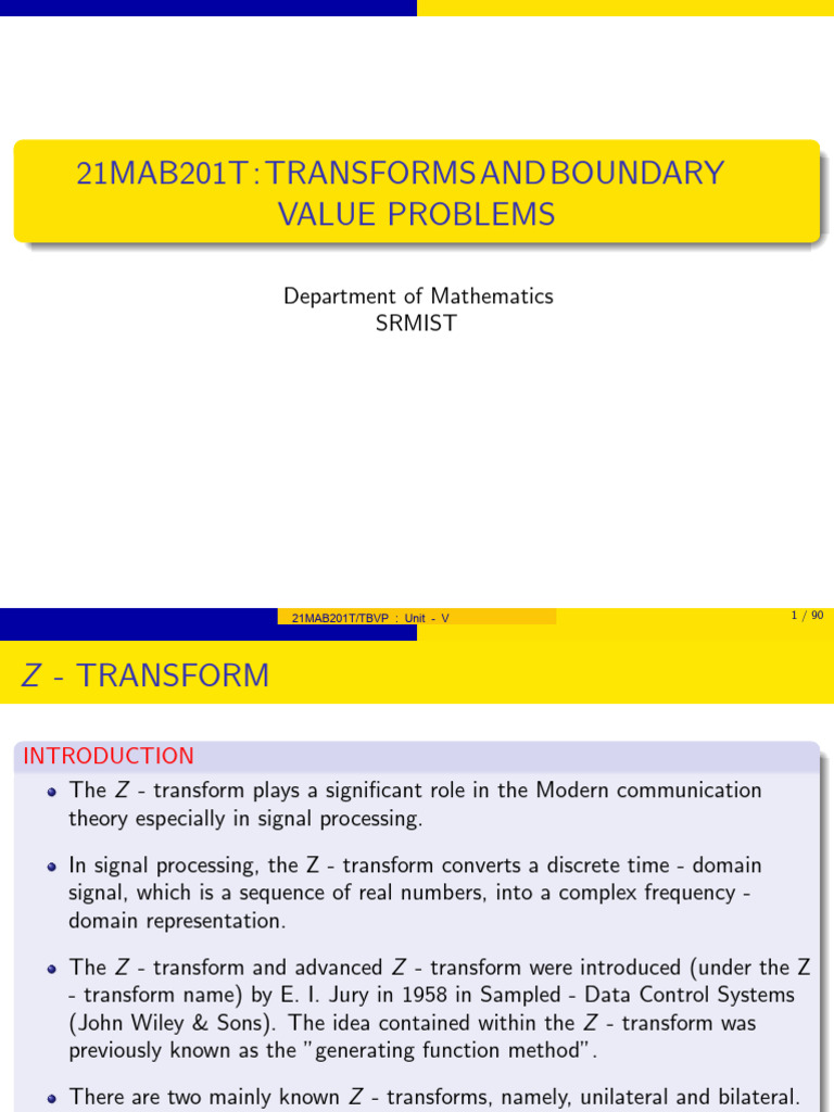 Unit 5 PPT TBVP | PDF | Laplace Transform | Algorithms